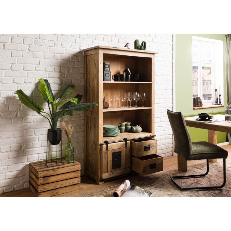 Massivmoebel24 175cm H x 100cm W Solid Wood Standard Bookcase | Wayfair.co.uk